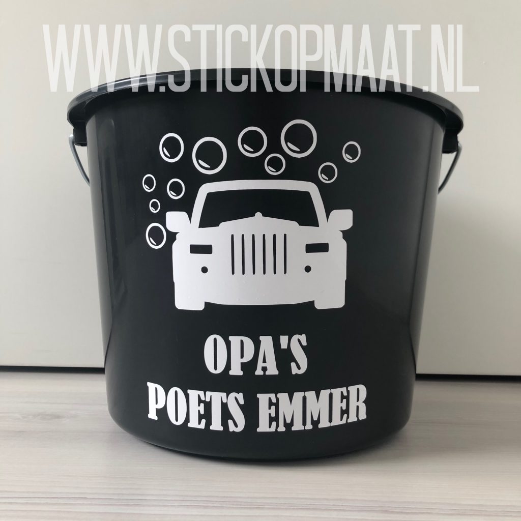 Poetsemmer papa/opa - Stickers op maat