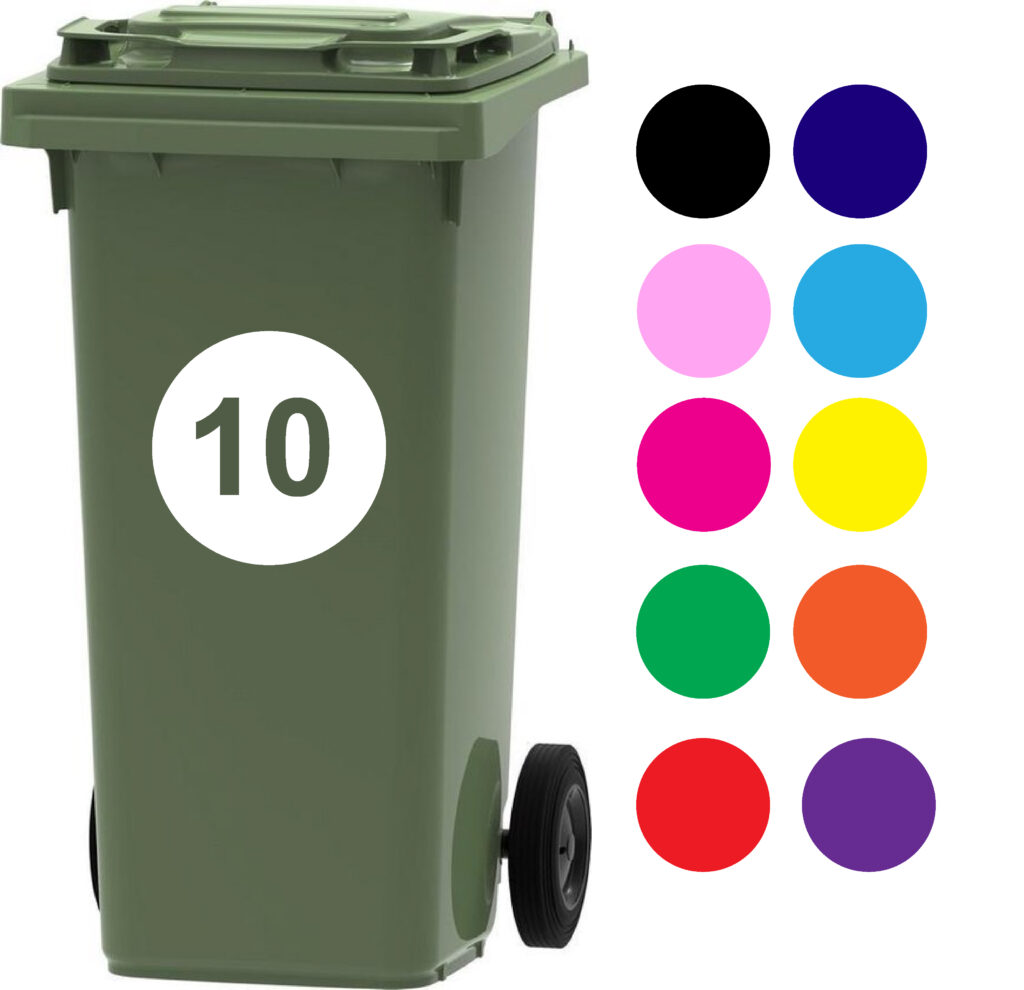 kliko container sticker rond kleur naar keuze - Stickers op maat